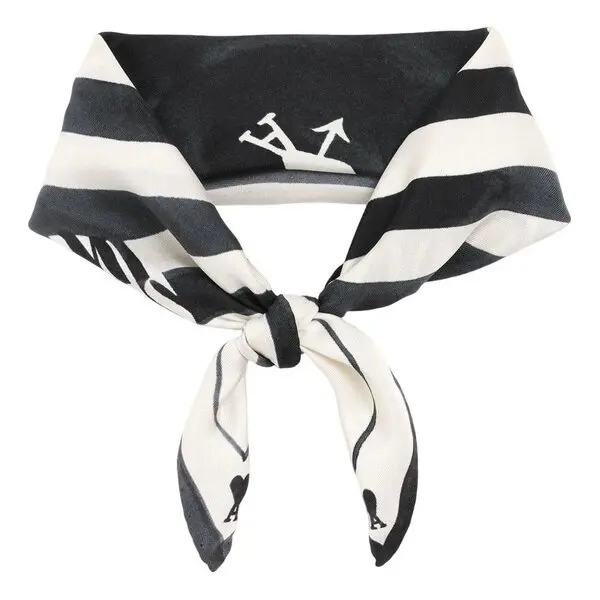 AMI Paris Ss26 Silk Place Des Victoires Scarf - Black