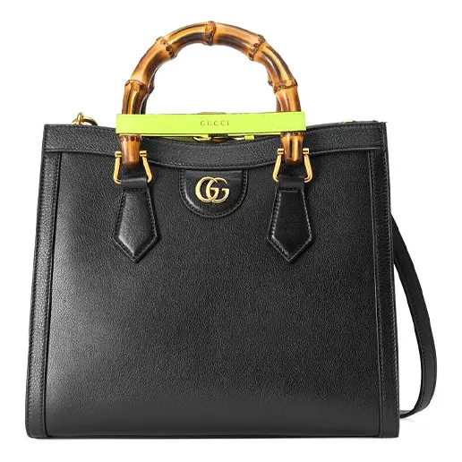 Gucci Leather Diana Bamboo Knot Top Handle Bag - Black