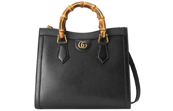 Gucci Leather Diana Bamboo Knot Top Handle Bag
