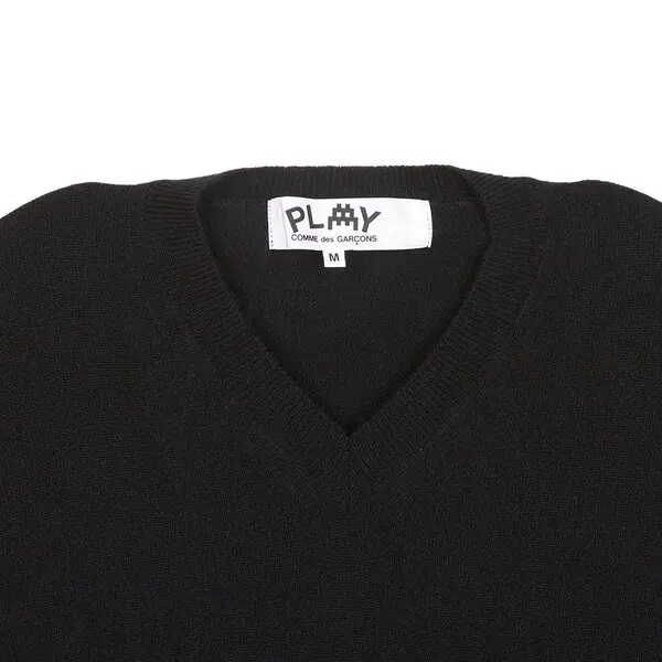 Play Comme Des Garcon X Invader Double Pixel Heart Knitwear - Black