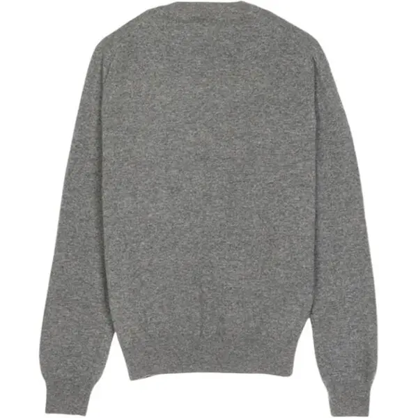 Play Comme Des Garcon Fw25 X Invader Double Pixel Heart Knitwear - Grey