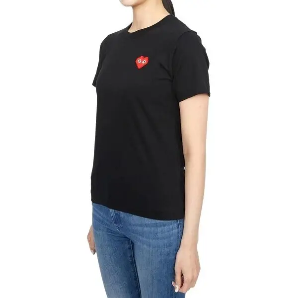 Play Comme Des Garcon Fw25 X Invader Heart T-shirt - Black