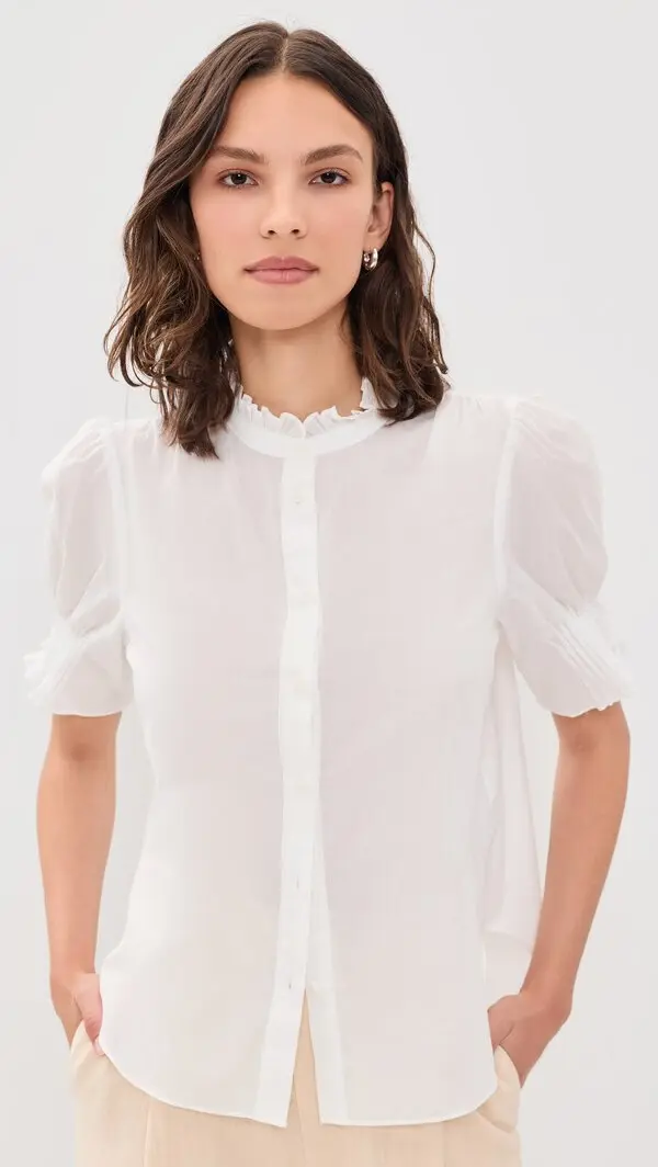 Rag & Bone Dakota Button Down Shirt - Bone
