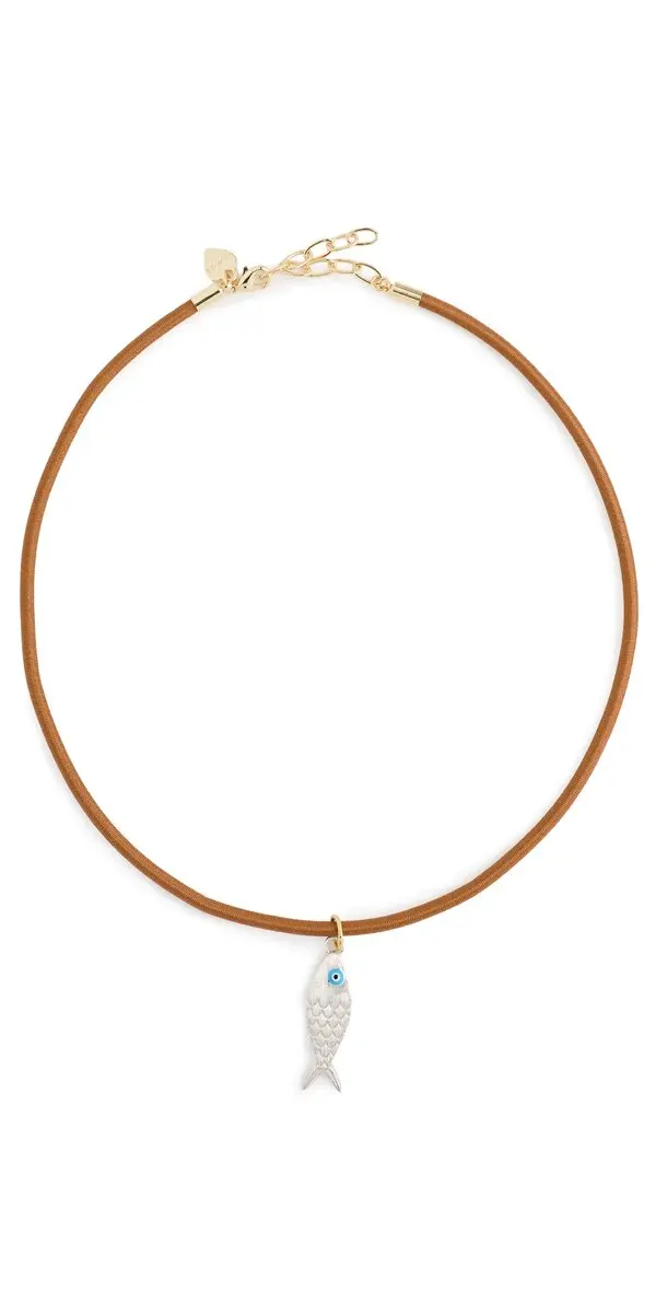 HART Fish Cord Necklace - Brown/silver