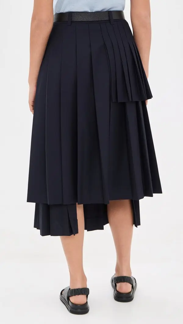 Sea Angelina Suiting Pleated Midi Skirt
