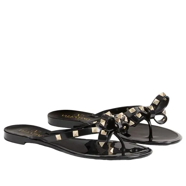 Valentino Garavani Rockstud Embellished Sandals - Black