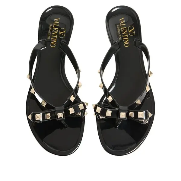 Valentino Garavani Rockstud Embellished Sandals - Black