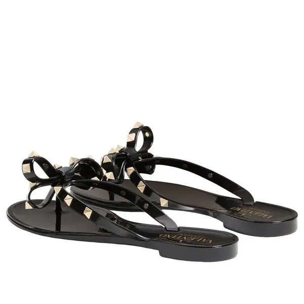 Valentino Garavani Rockstud Embellished Sandals - Black
