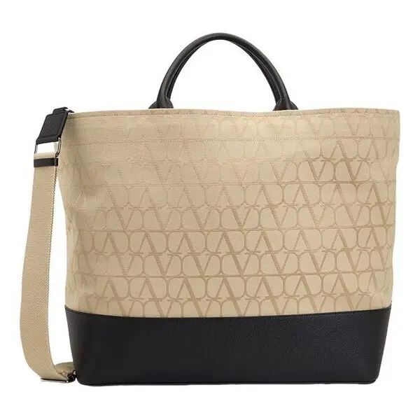 Valentino Garavani Logo Monogram Tote Bag - Beige/black