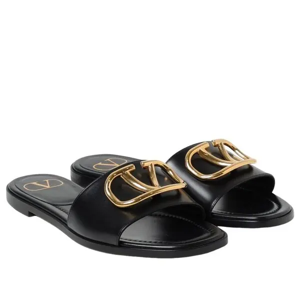 Valentino Garavani V Logo Signature Flat Slides