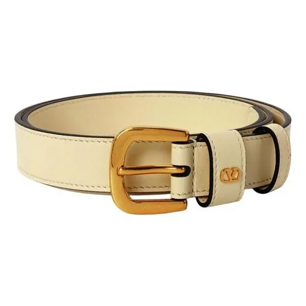 Valentino Garavani V Logo Signature Belt - White
