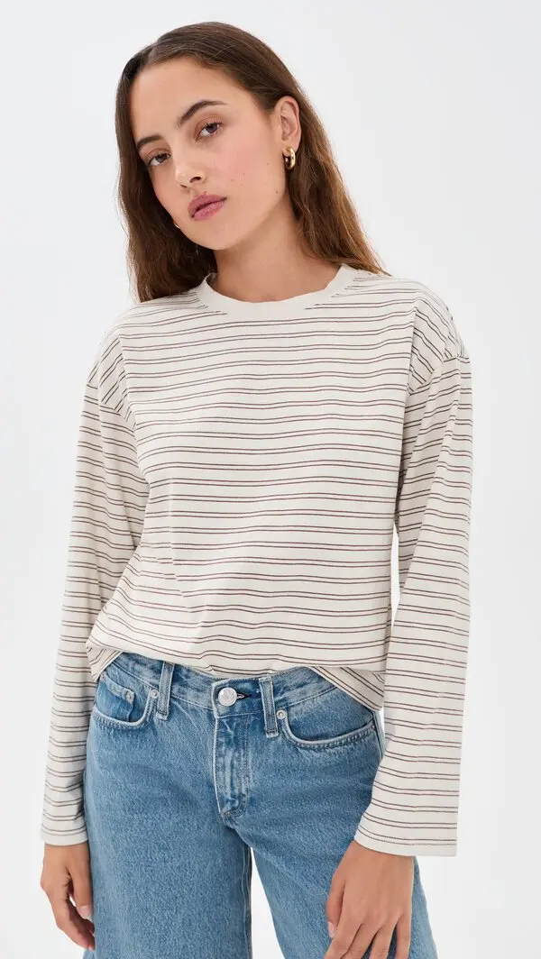 Rag & Bone Kelly Stripe Boxy Long Sleeve Tee
