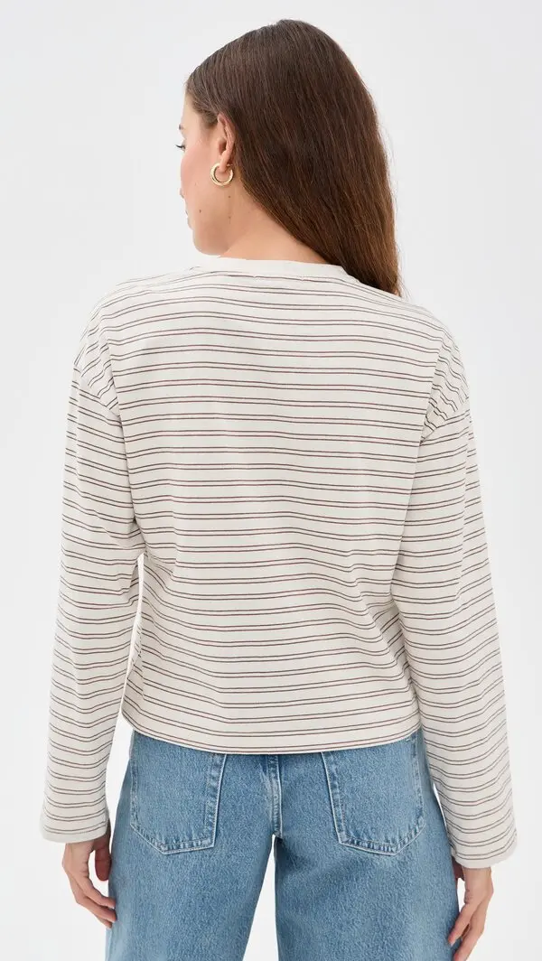 Rag & Bone Kelly Stripe Boxy Long Sleeve Tee