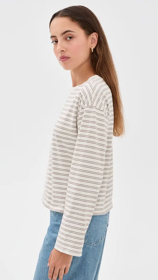Rag & Bone Kelly Stripe Boxy Long Sleeve Tee