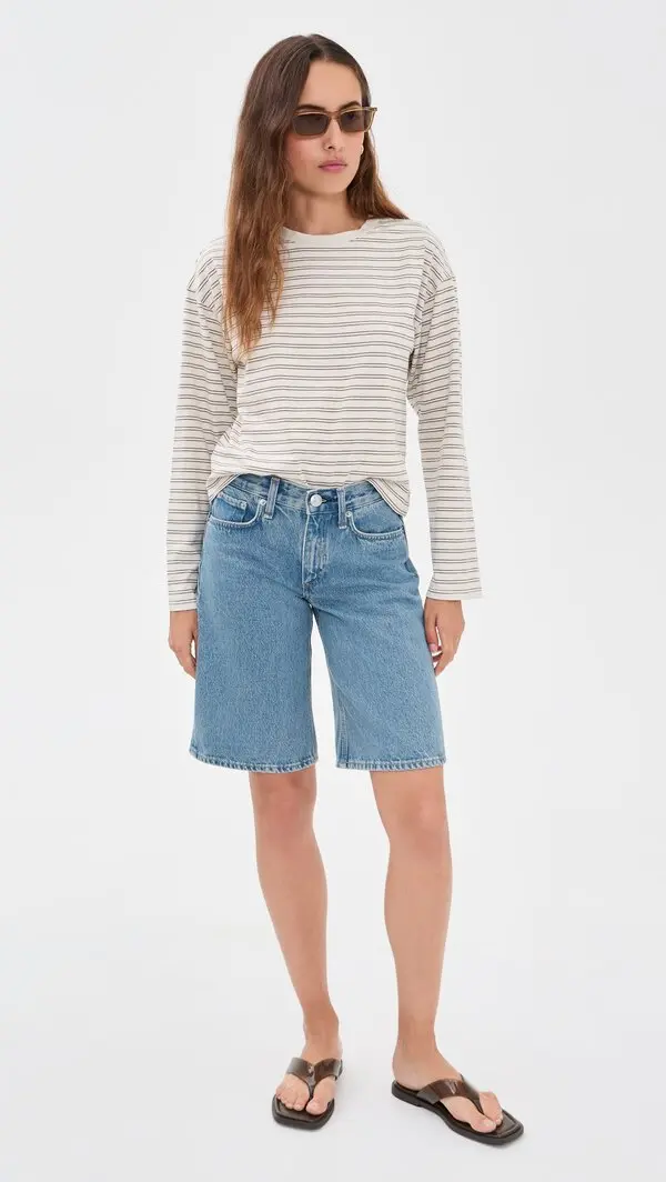 Rag & Bone Kelly Stripe Boxy Long Sleeve Tee