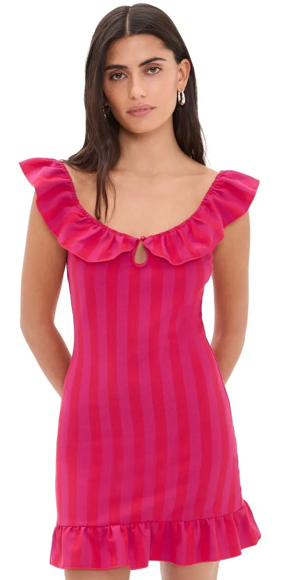 LISA SAYS GAH Eloise Mini Dress - Raspberry Stripe