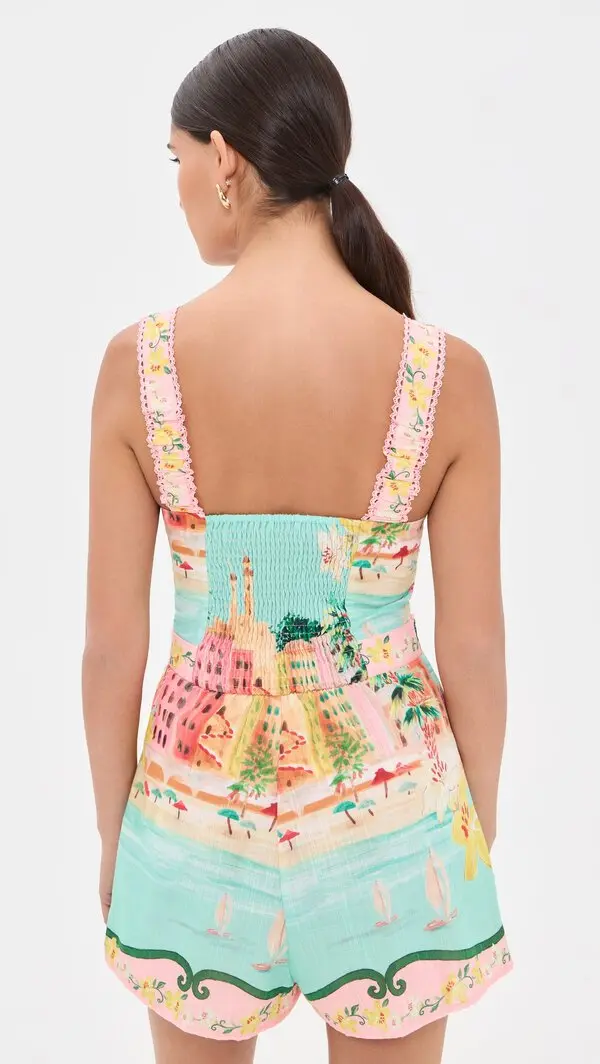 EN SAISON Selena Romper Tropical Print Wrap Design