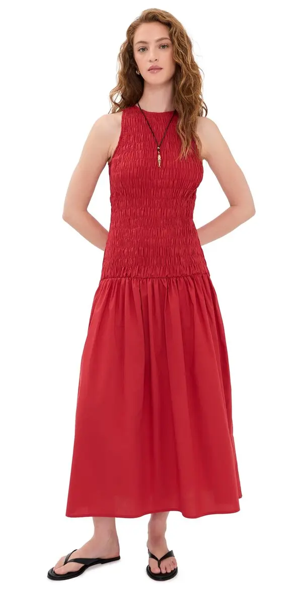 Faithfull The Brand Sanchia Midi Dress - Chilli