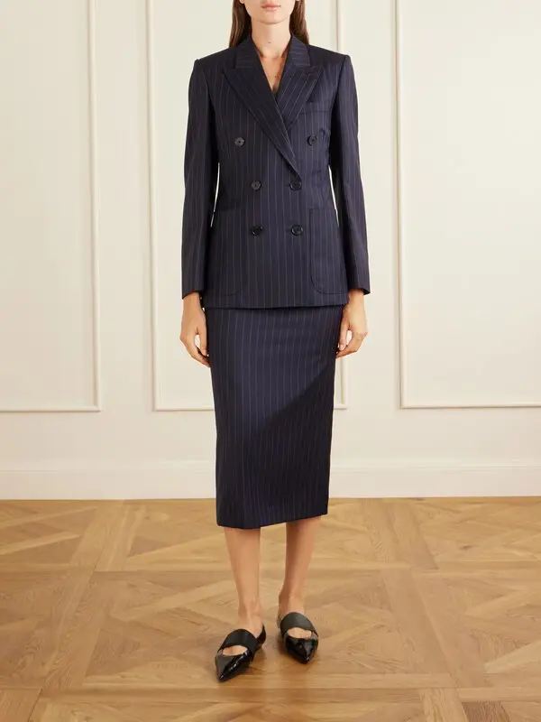 Givenchy Pinstripe Double-breasted Wool Blazer