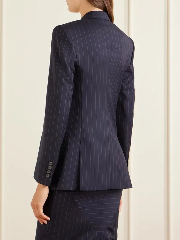 Givenchy Pinstripe Double-breasted Wool Blazer