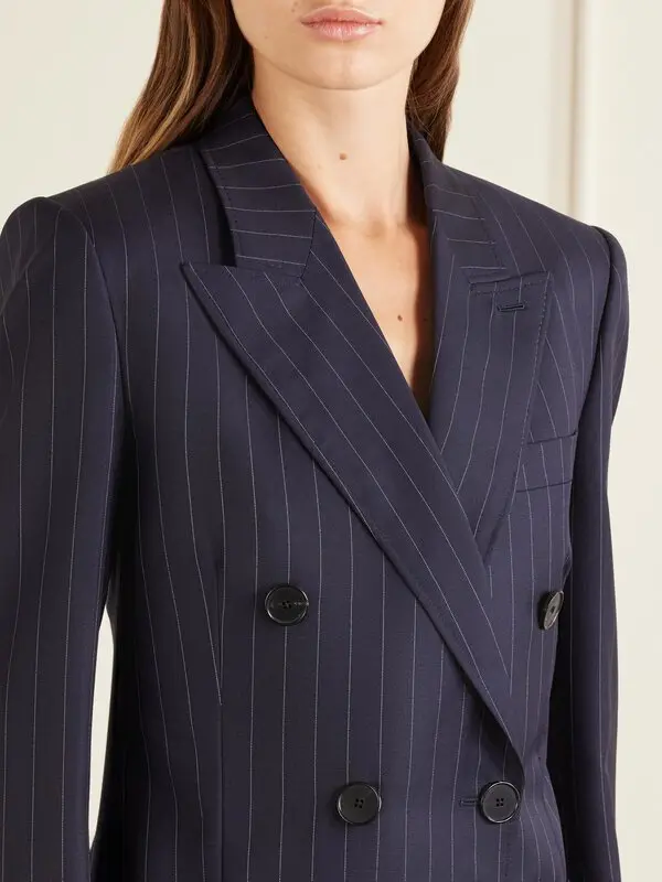 Givenchy Pinstripe Double-breasted Wool Blazer