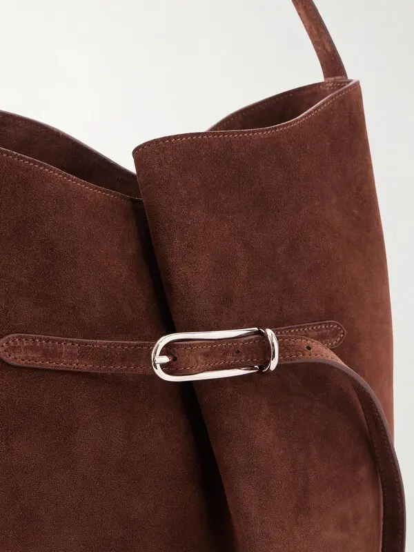 LIFFNER Buckled Large Suede Shoulder Bag