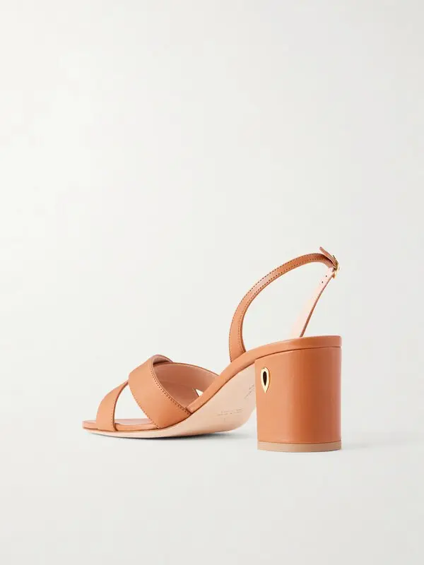 Jennifer Chamandi Leonardo 65 Leather Block Heel Sandals