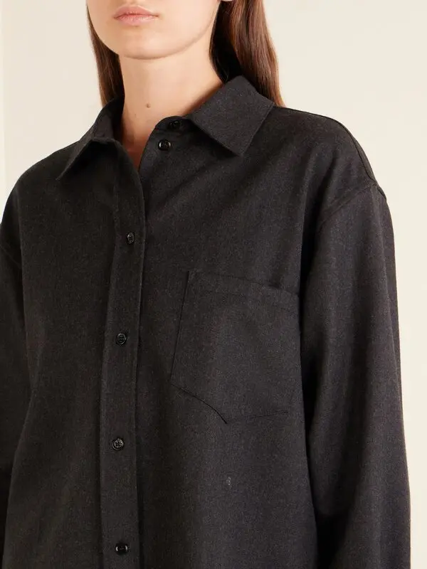 Victoria Beckham Ellys Wool Shirt - Gray