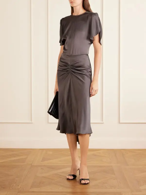 Victoria Beckham Bella Draped Satin Blouse