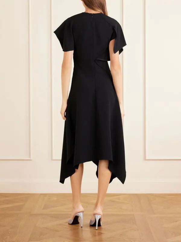 Victoria Beckham Draped Jersey Midi Dress