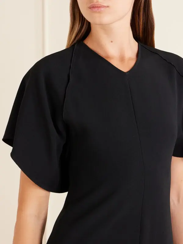 Victoria Beckham Draped Jersey Midi Dress