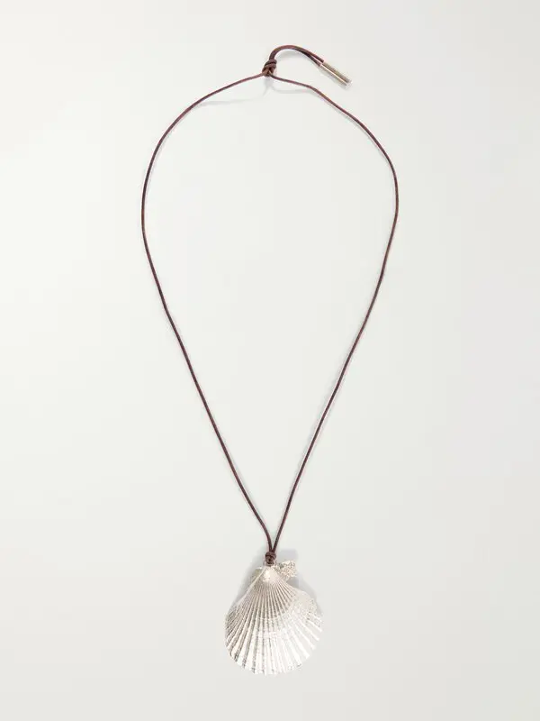 LOREN STEWART Sea Chalice Sterling And Leather Cord Necklace - Silver