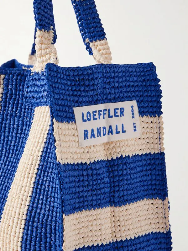 LOEFFLER RANDALL Sol Striped Raffia Tote - Blue