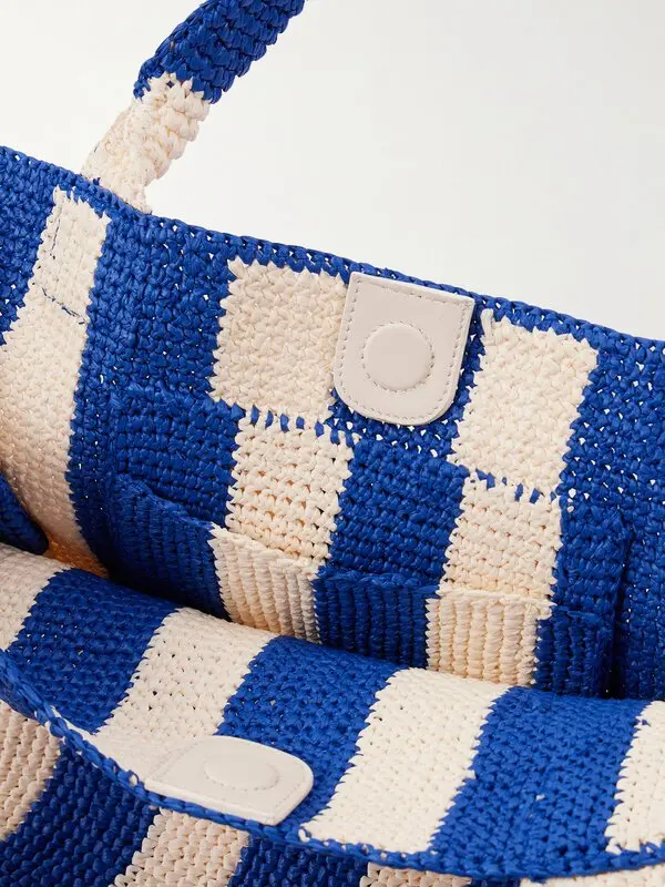 LOEFFLER RANDALL Sol Striped Raffia Tote - Blue