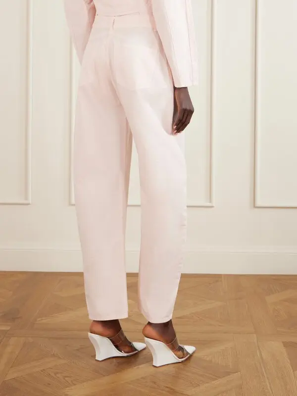 Alaïa Mid-rise Wide-leg Sculptural Denim Pants - Pink