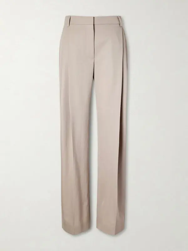Stella McCartney Pleated Wool-twill Straight-leg Pants