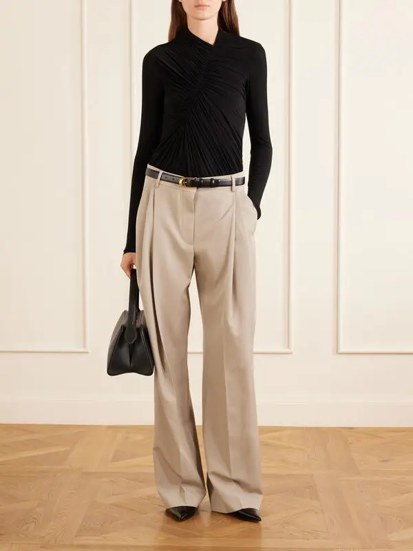 Stella McCartney Pleated Wool-twill Straight-leg Pants