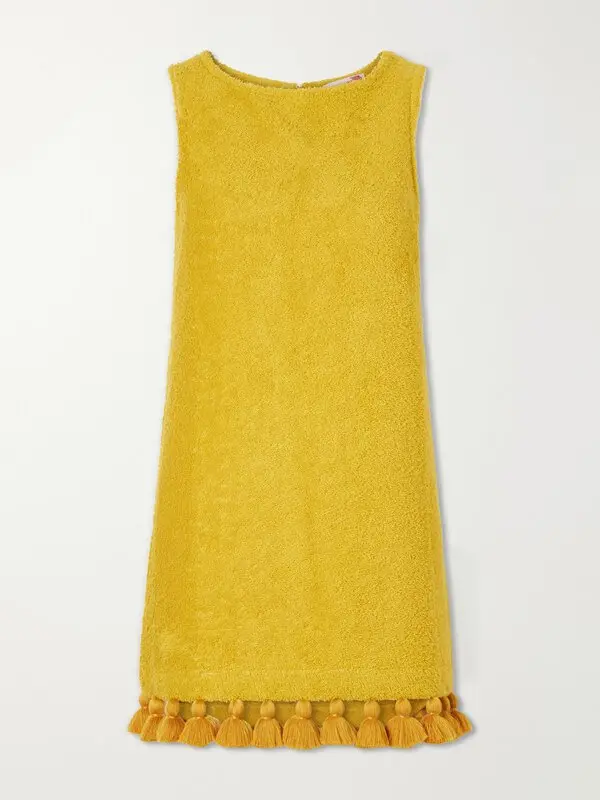 CAP D’ANTIBES Manon Cotton-terry Mini Dress - Yellow