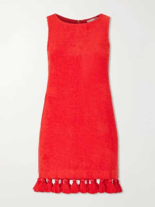 CAP D’ANTIBES Manon Cotton-terry Mini Dress - Red