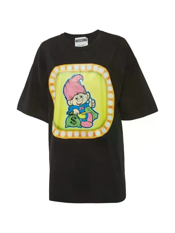 Moschino Printed Jersey T-shirt - Black