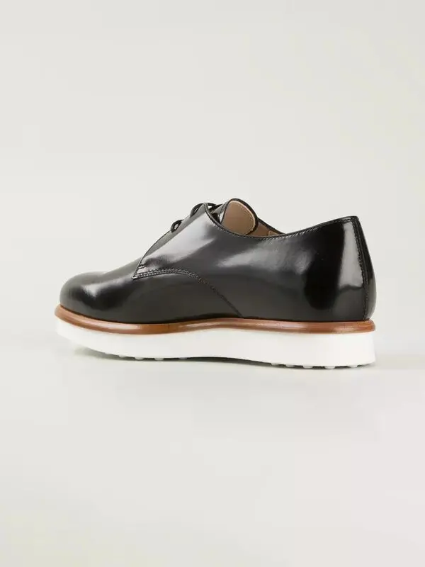 TOD'S Leather Derby Shoes - Black