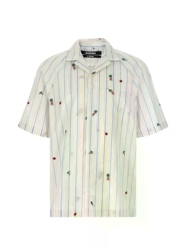 Jacquemus The Romarin Stripe Jacquard Shirt - Neutrals