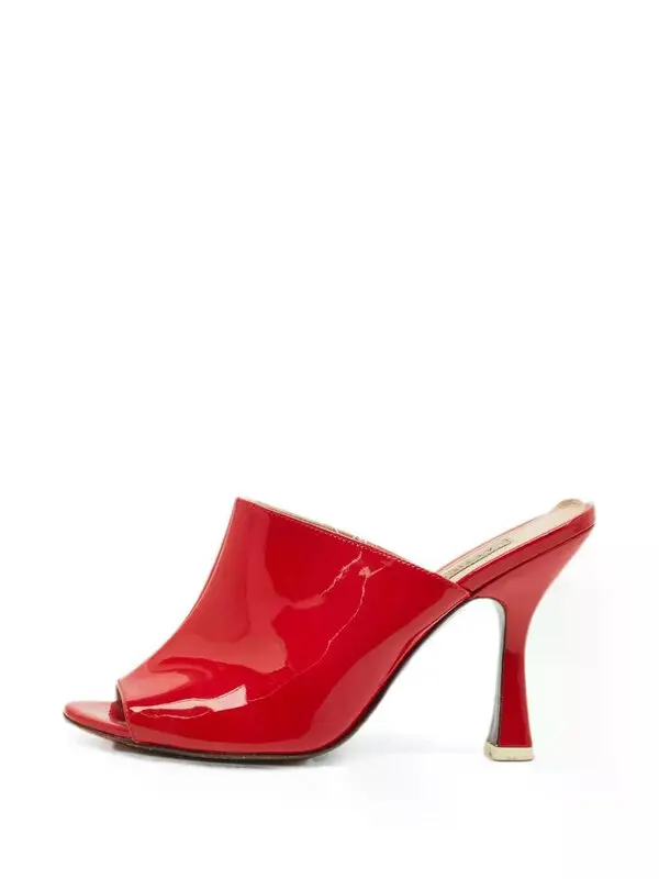 Attico Patent Leather Heeled Sandals - Red