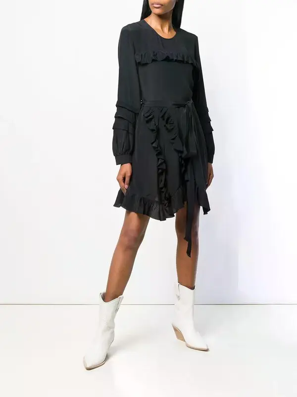IRO PARIS Silk Blend Ruffle Detail Dress