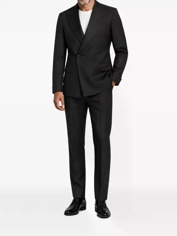 FRANZESE COLLECTION Double-breasted Satin-trim Suit