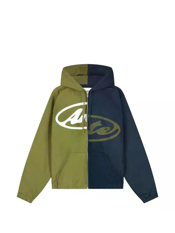 ARTE ANTWERP Logo Print Panelled Hoodie - Blue