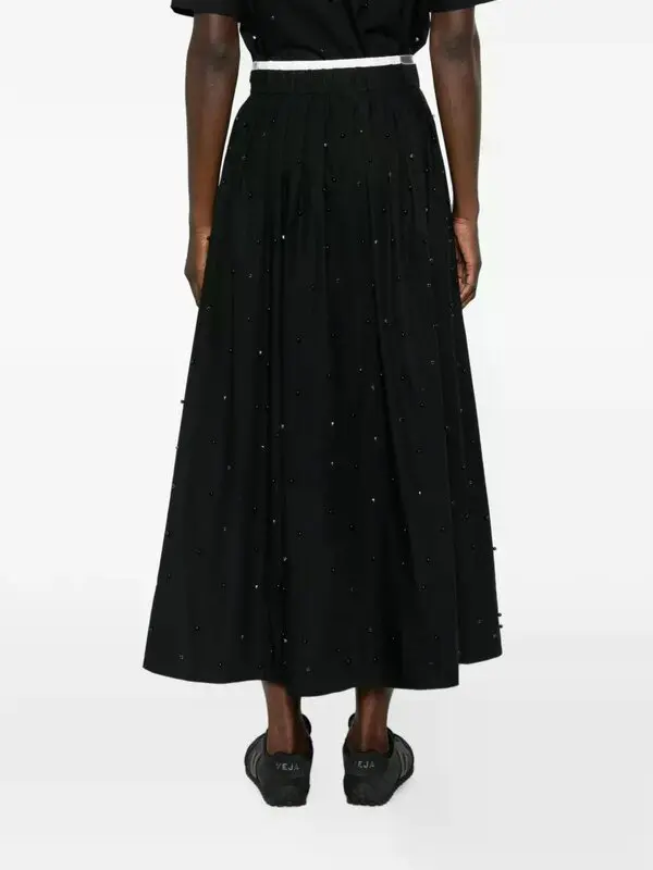 Maje Beaded Maxi Pleated Skirt