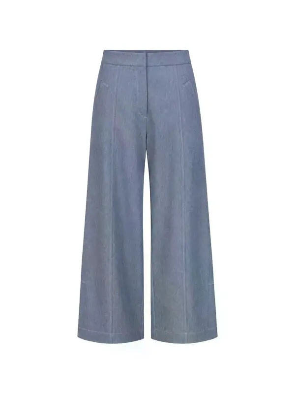 ODEEH Wide-leg Straight Trousers With Contrast Stitching