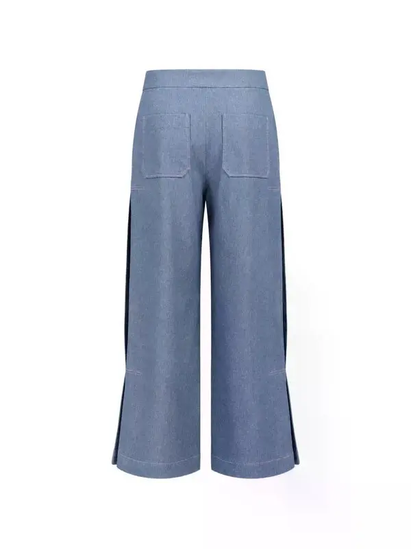 ODEEH Wide-leg Straight Trousers With Contrast Stitching