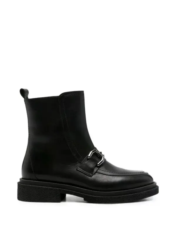 SERGIO MORETTI FIRENZE Leather Ankle Boots With Horsebit Detail